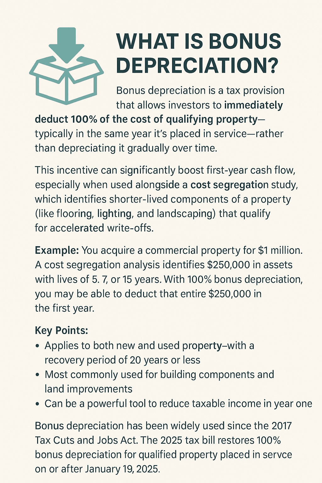 What the 2025 Tax Bill Means for Real Estate Investors - RealData